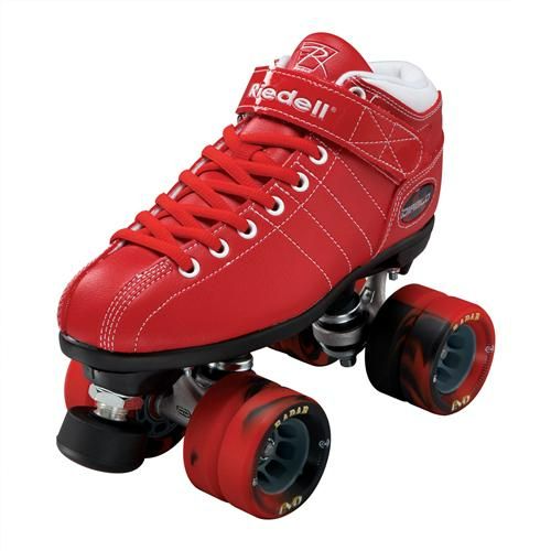 Riedell Diablo Skate Red (Nylon Plate and Evo Wheels) | Roller Skate ...